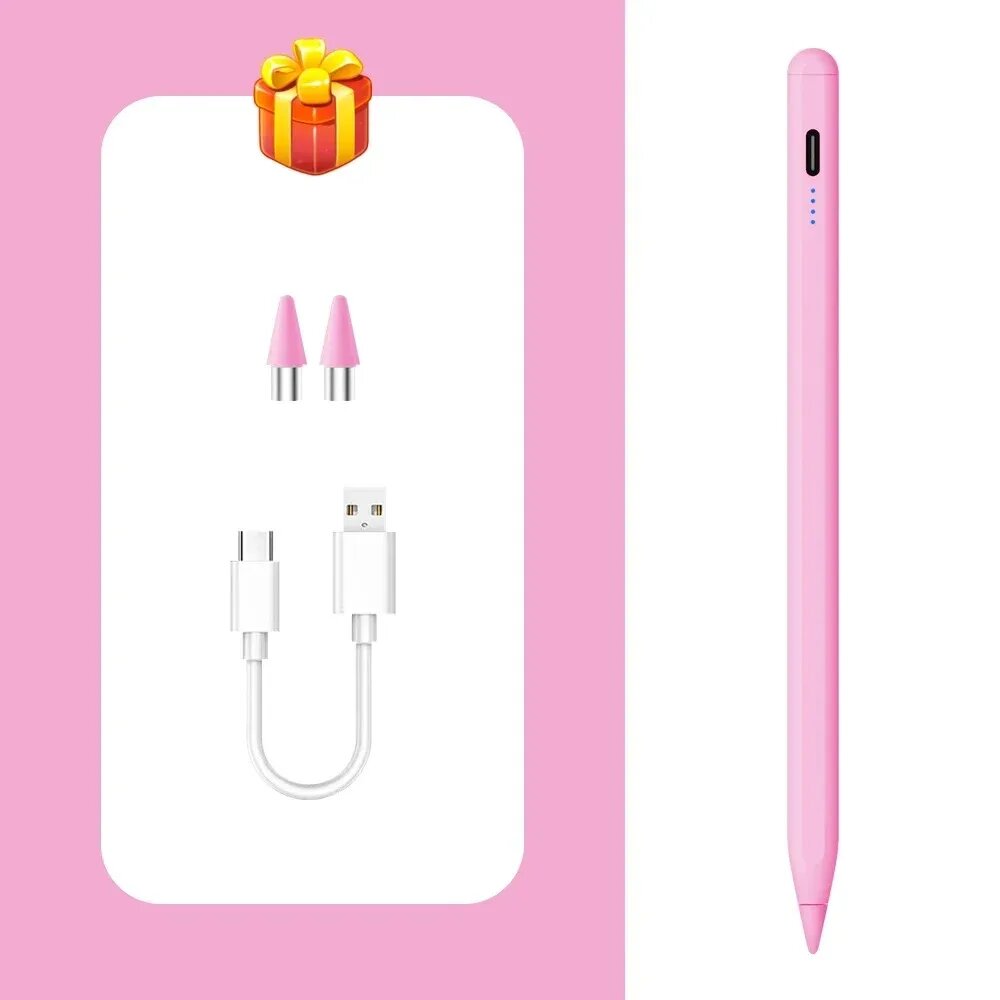 Металлический перезаряжаемый стилус для планшетов M503-PINK