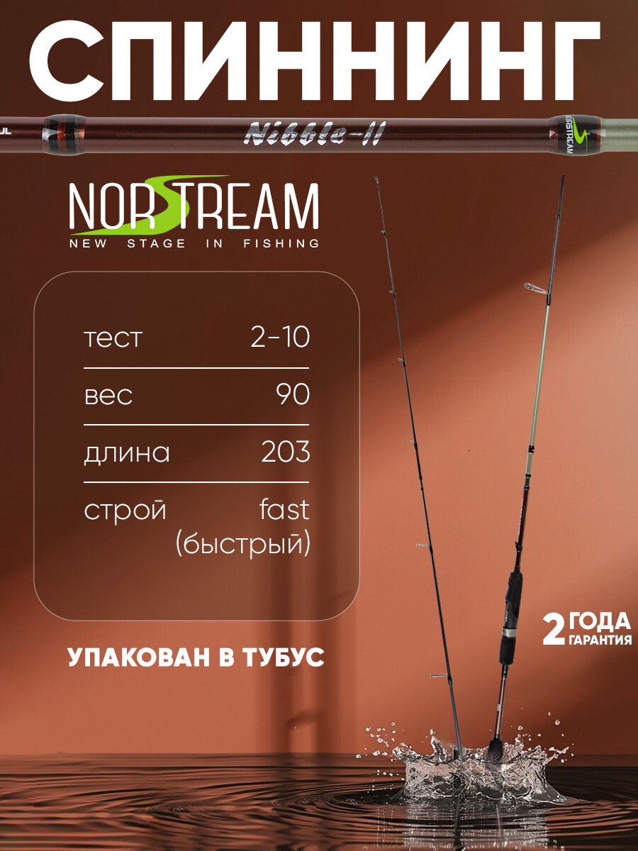 Спиннинг Norstream Nibble 2 682ULL тест 2 - 10 г, 203см