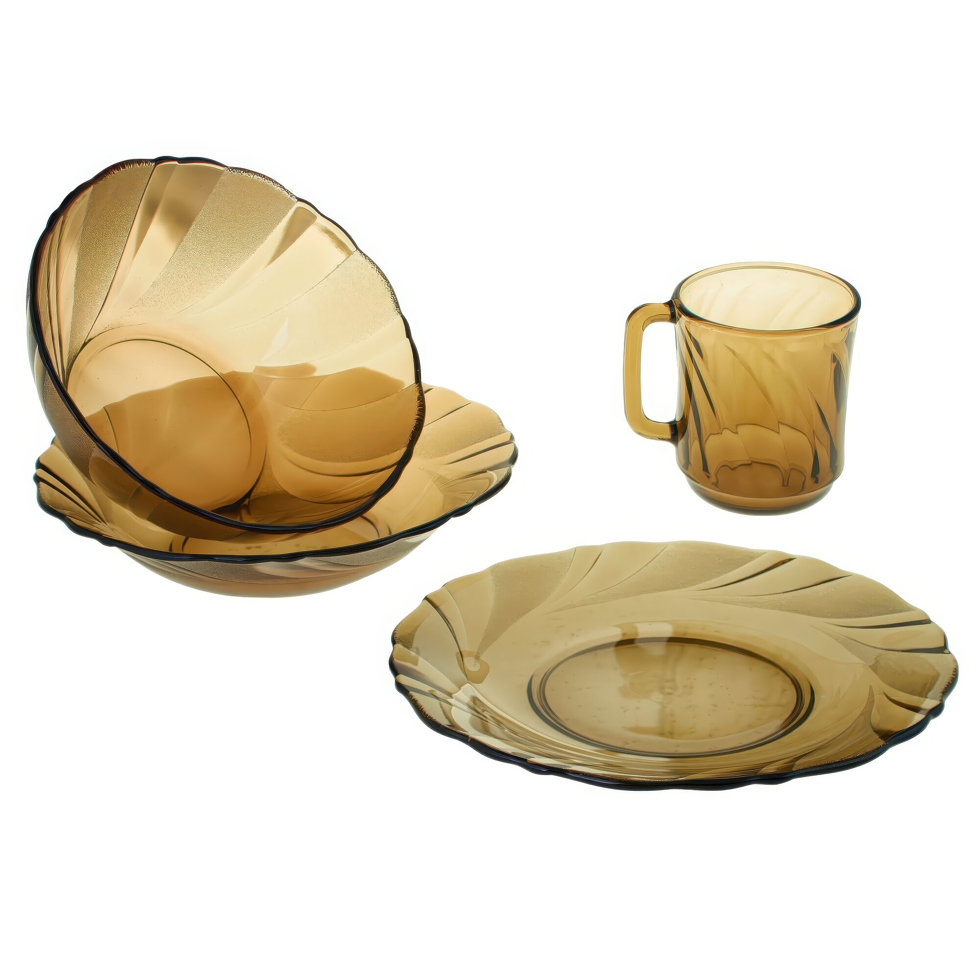 Набор ООО “гласс ИНК” Alta Marea 19 предметов, на 6 персон, темно-коричневый