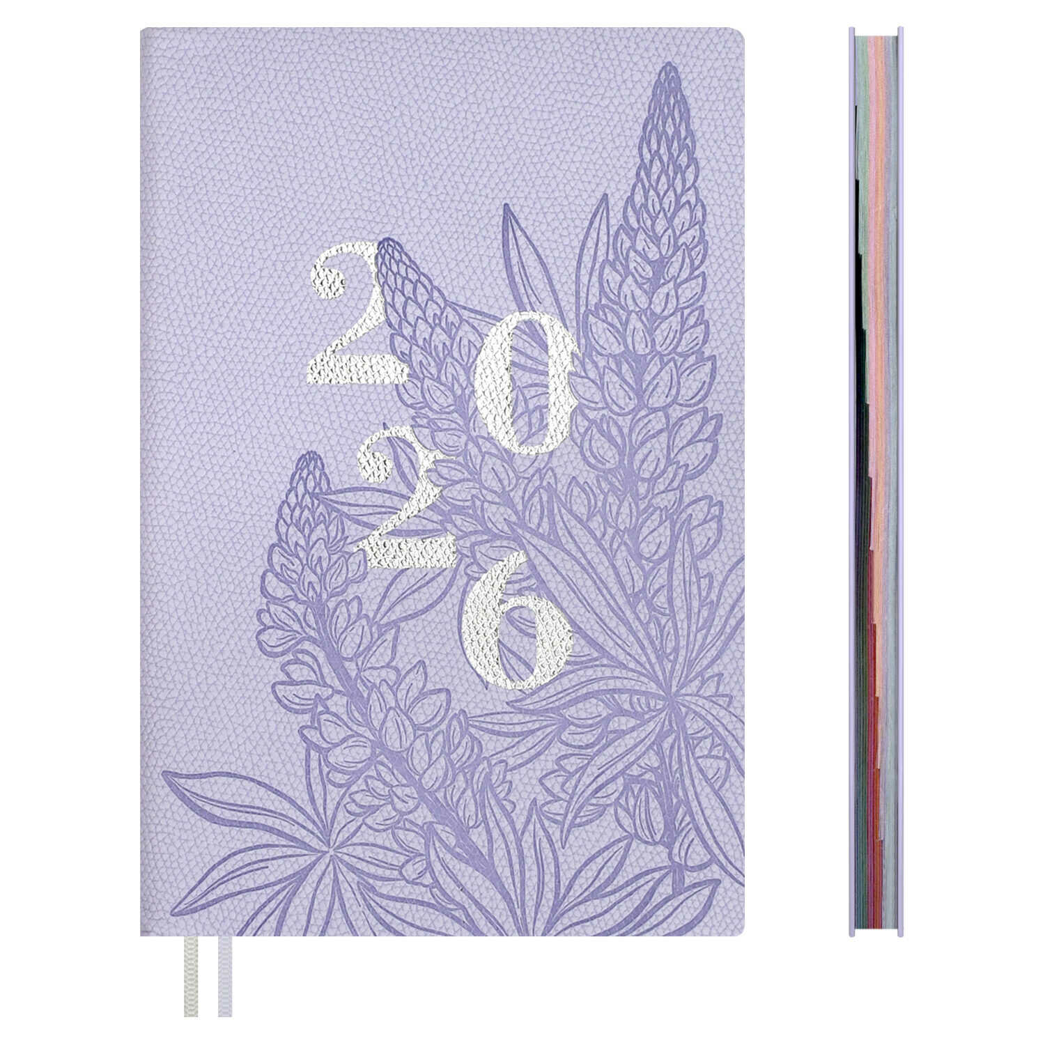 Еженедельник датированный 2026 ESCALADA, формат А6+, 96 л, мягкий переплёт, искусственная кожа "Джут", сиреневый