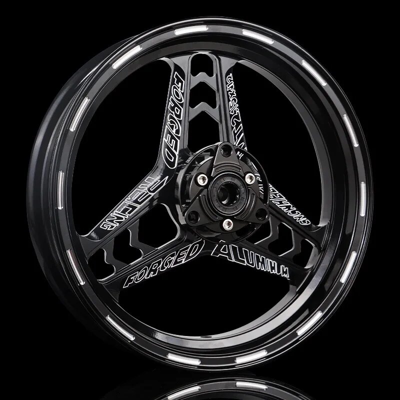 Универсальные модифицированные передние колеса мотоцикла 10*2,15 типа хризантемы для CygnusX BWS RSZ Little Monkey M3 M5 Niu Ninebot Черный, 12-2.5J