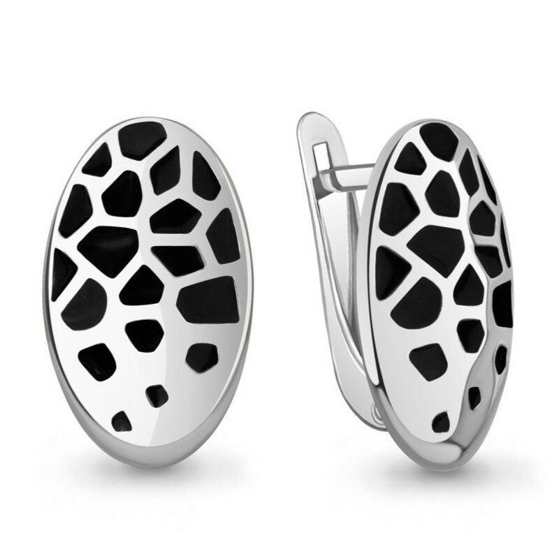Серьги, серебро, 925 проба, эмаль