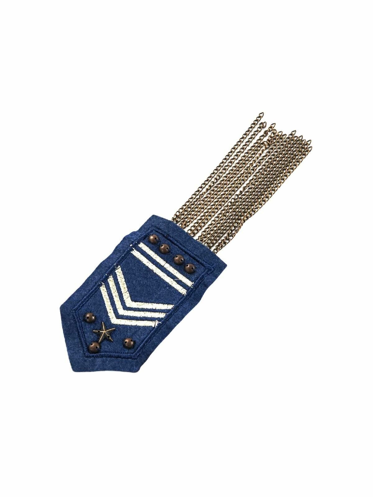 Эполеты с заклепками, Синий - 1 штука