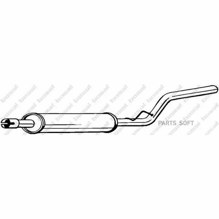 Глушитель VW Caddy (2KB,2KJ) (04-11) (2.0 SDI) средняя часть BOSAL от официального дистрибьютора, BOSAL, артикул 278315