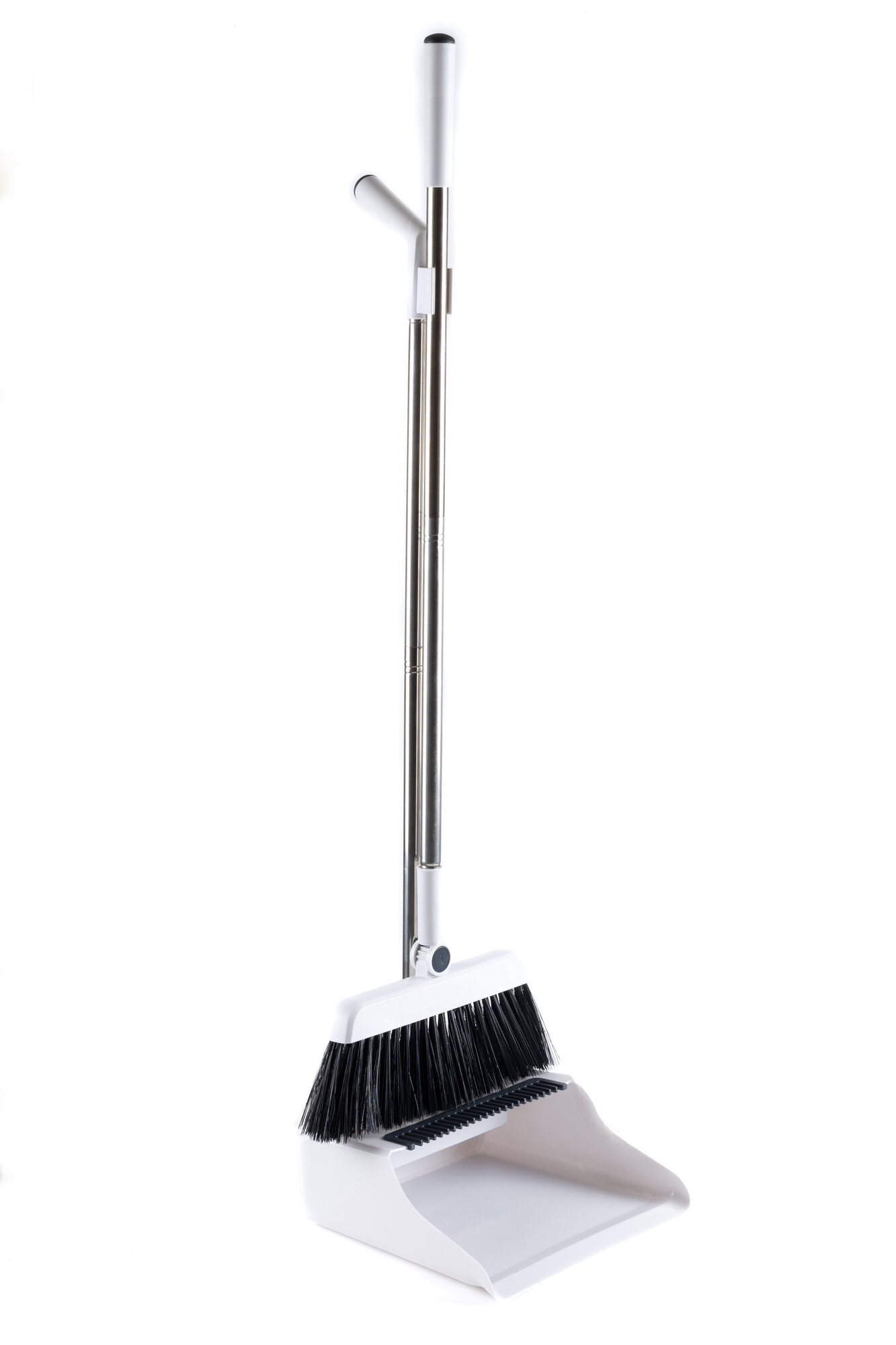 Набор "Три в одном" для уборки, веник, швабра, совок, белый, пластик