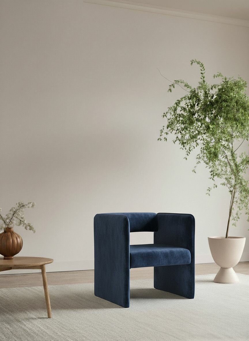 Кресло Меркурий с подлокотниками синий велюр в офис, дом, салон красоты, прихожую, гостиную, в зону ожидания.