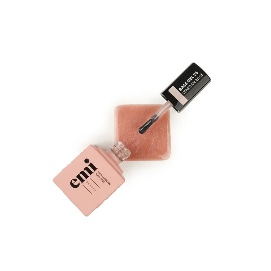 EMI, Камуфлирующая база Base Gel Венецианский бежевый №26, 15 мл