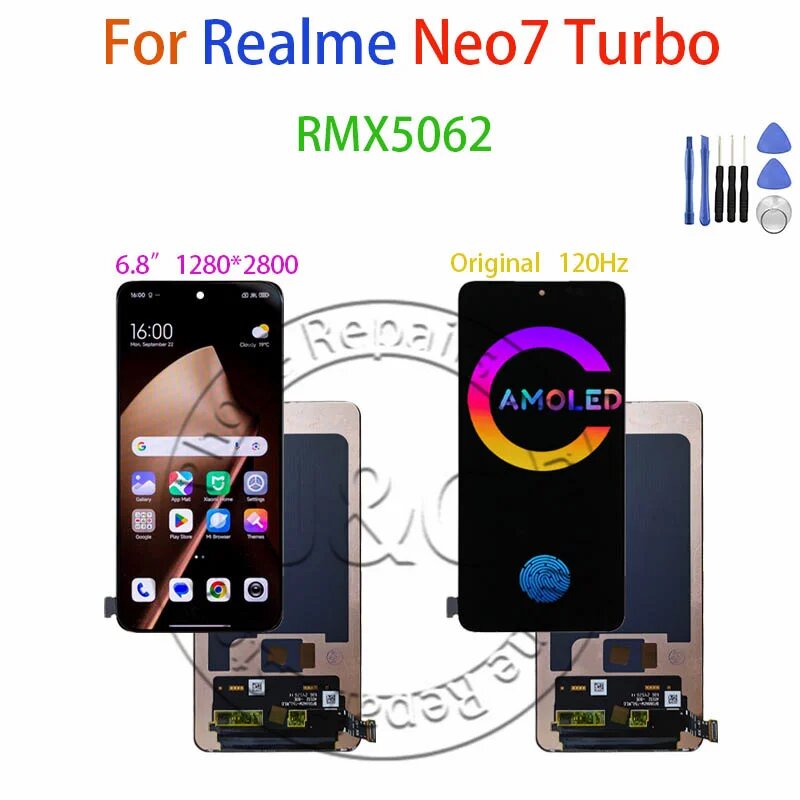 Оригинальный 6,8-дюймовый AMOLED для Oppo Realme Neo 7 Turbo RMX5062, ЖК-дисплей, дигитайзер сенсорного экрана для Realme Neo7 Turbo, замена