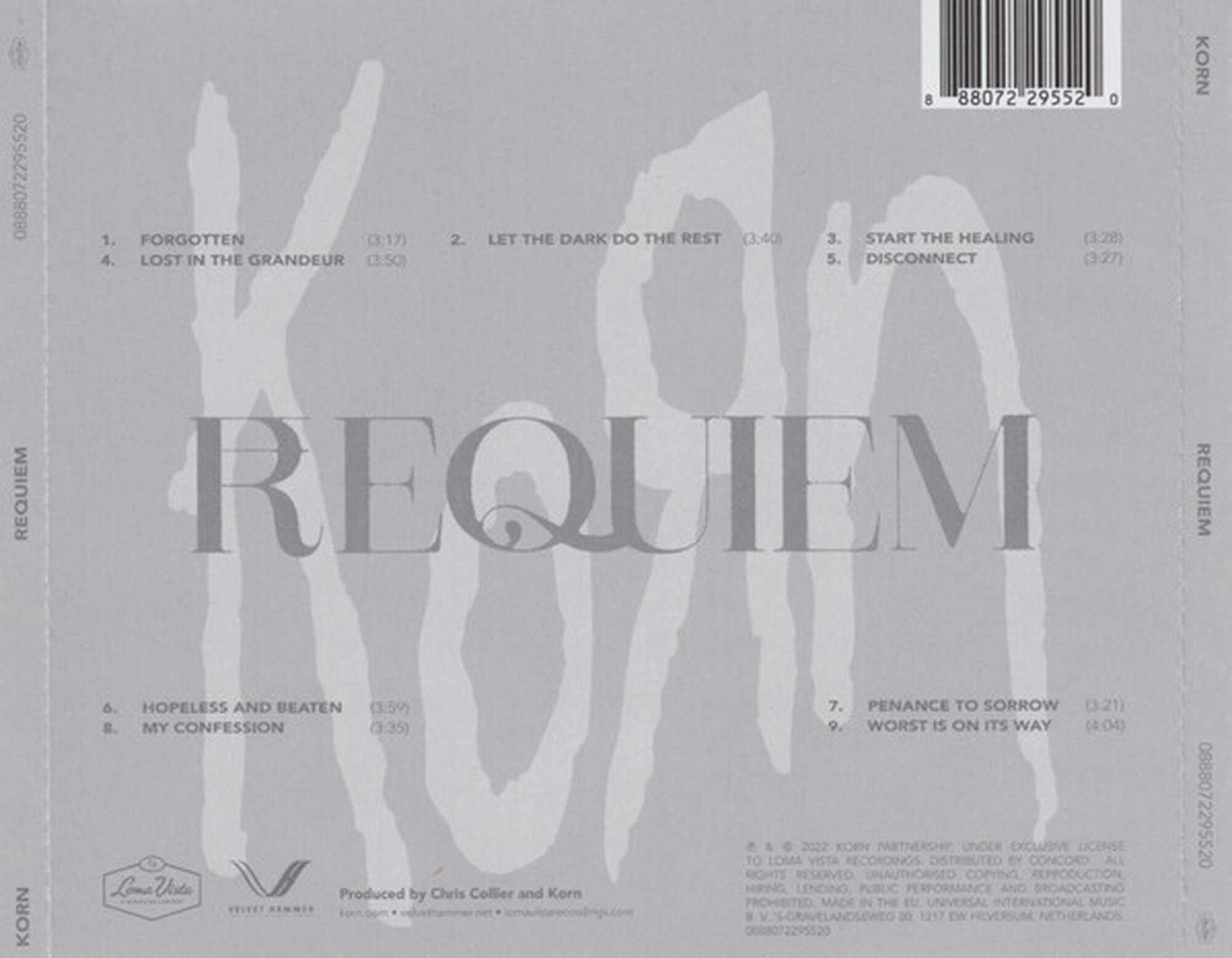 Музыкальный диск Korn Requiem, CD, зарубежный поп-рок, Loma Vista Recordings, 2022 — фото 1