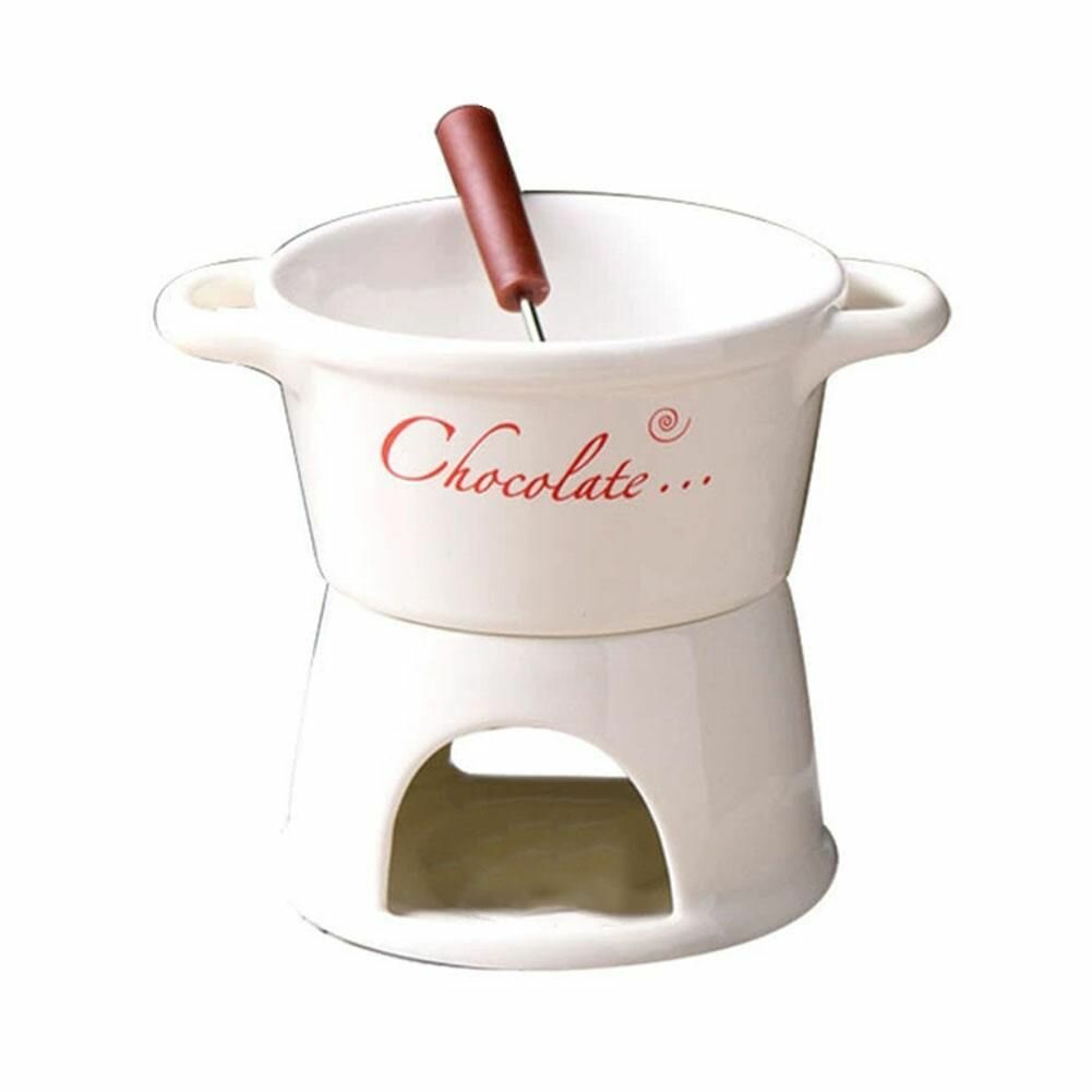 Творческий набор для фондю с вилками, подогрев от свечи, десертная жаровня