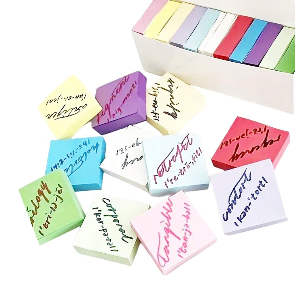 550 Листов Флуоресцентной Цветной Клейкой Бумаги Для Заметок Карманный Блокнот Для Офиса