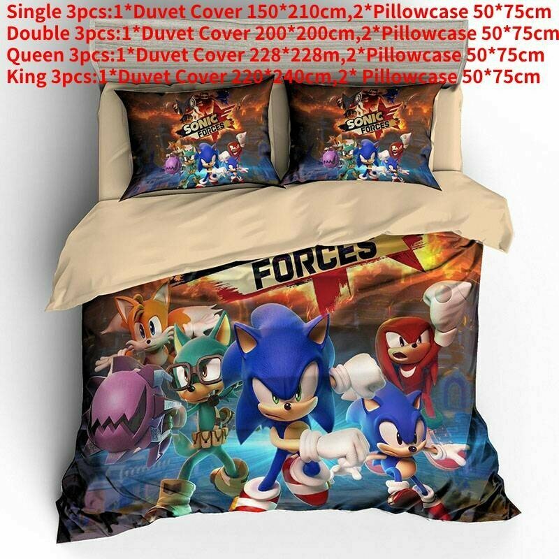 Exquisite nordic style digital print three piece bedding set with pillowcases and duvet for sophisticated decor sonic forces double