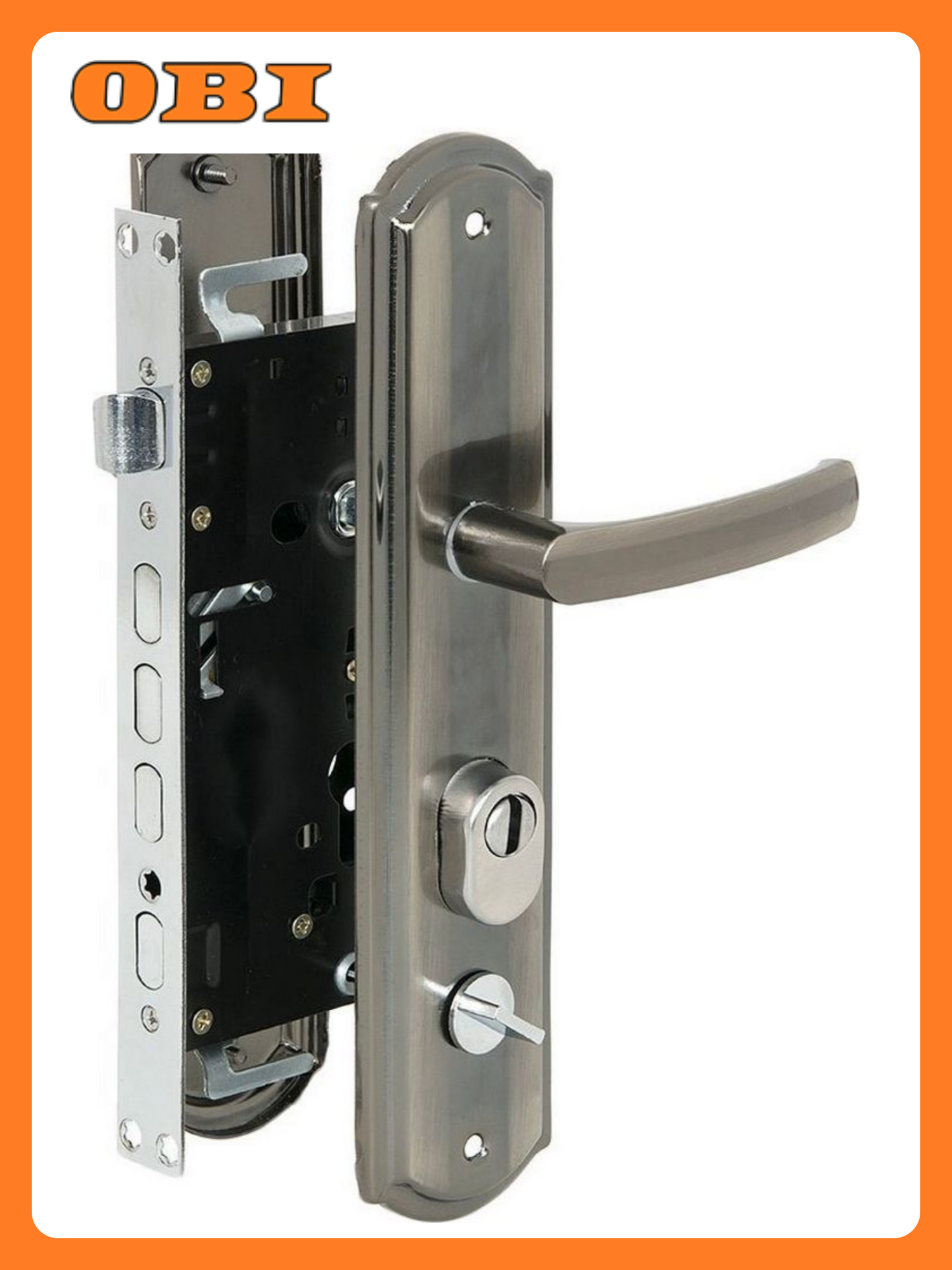 Замок Palladium 405, цилиндровый, для металлических дверей, серебристый