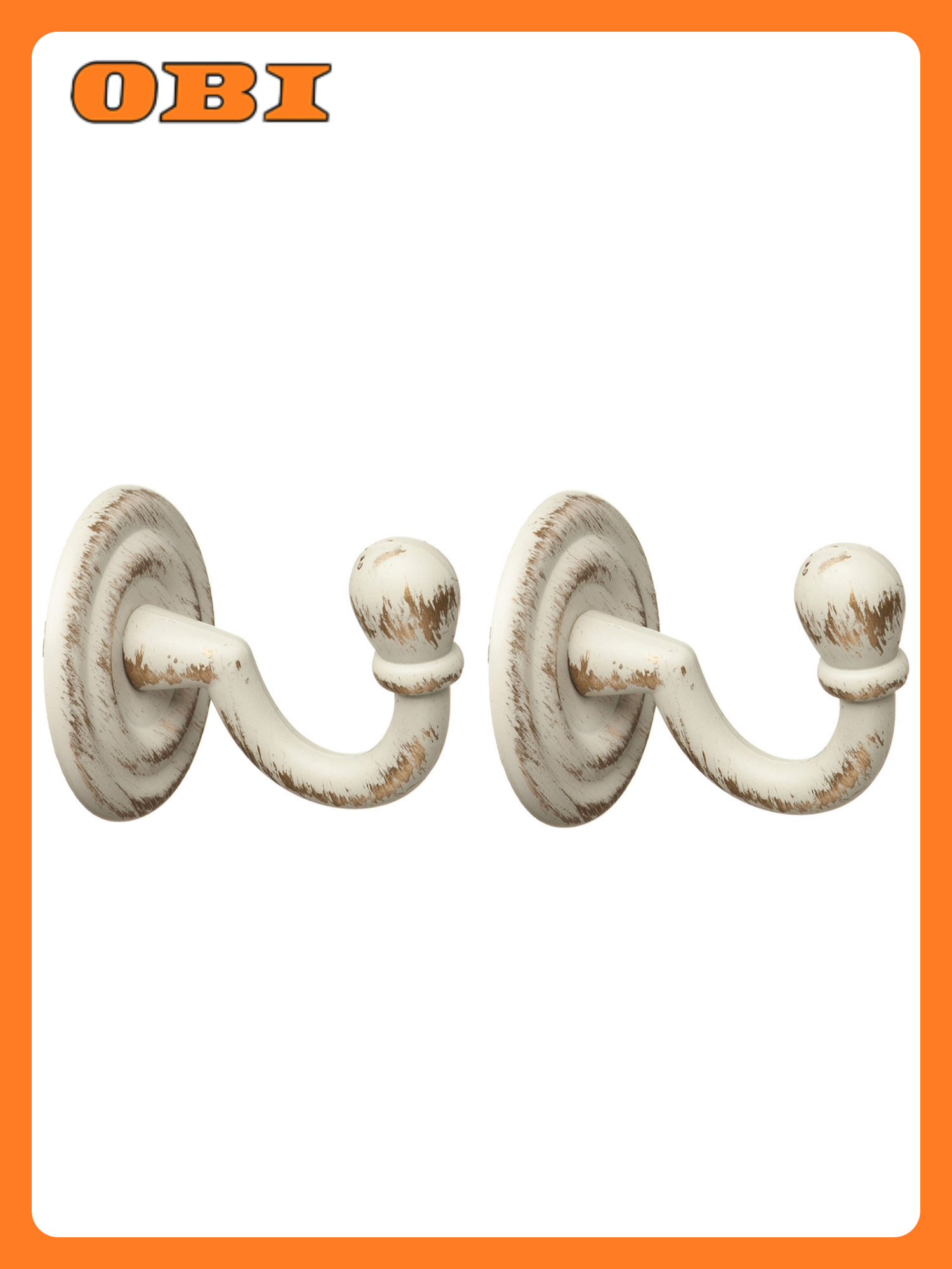 Крючок для штор HOME ACCESSORY стальной сплав белый антик 2 шт