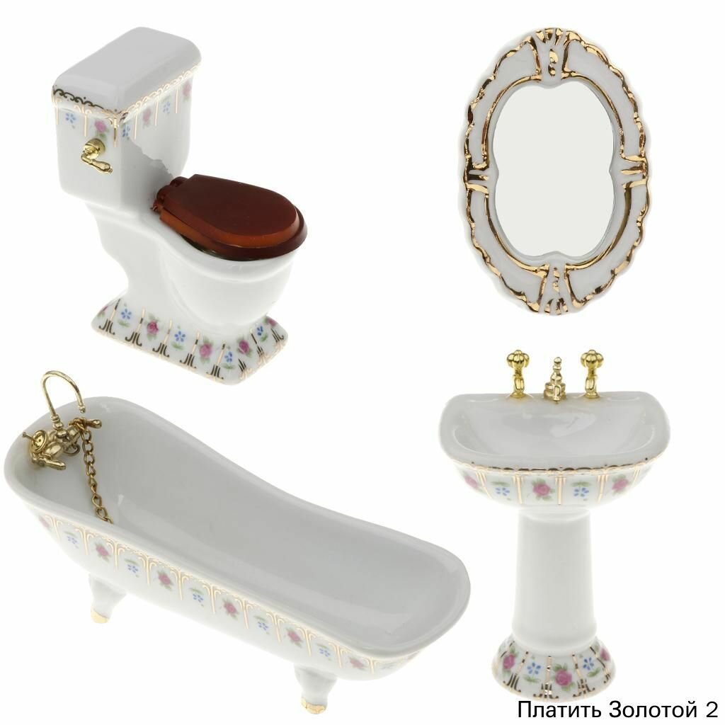 Мебель для ванной комнаты кукольного домика как описано