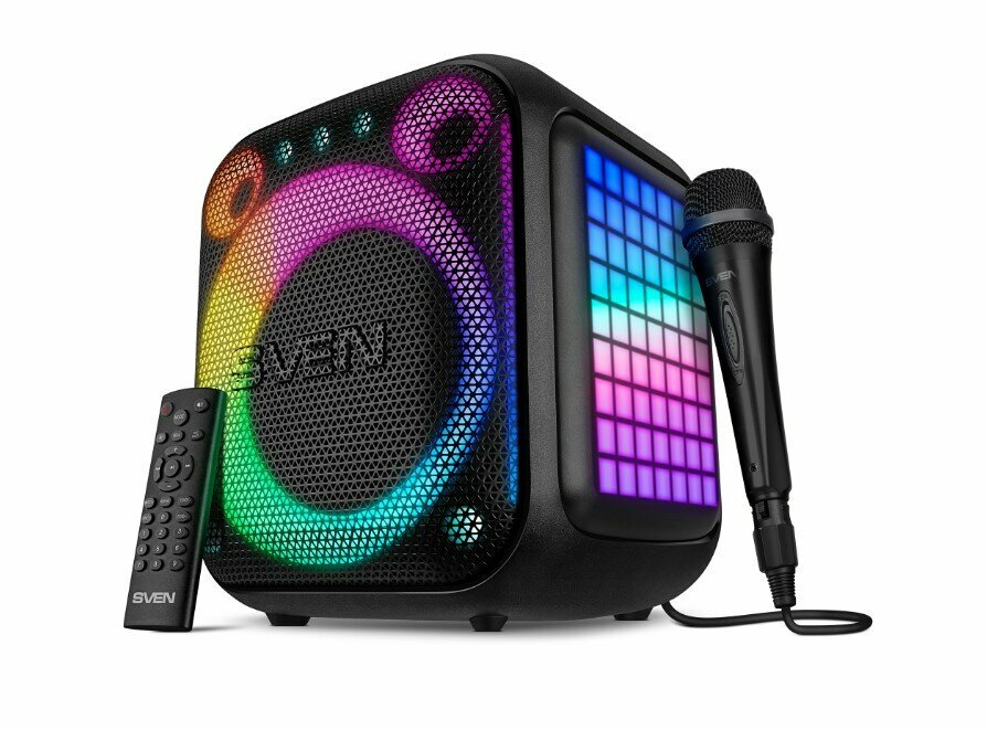 Беспроводная портативная колонка SVEN PS-880 / 110W / Bluetooth / Батарея 4500mAh / LED подсветка