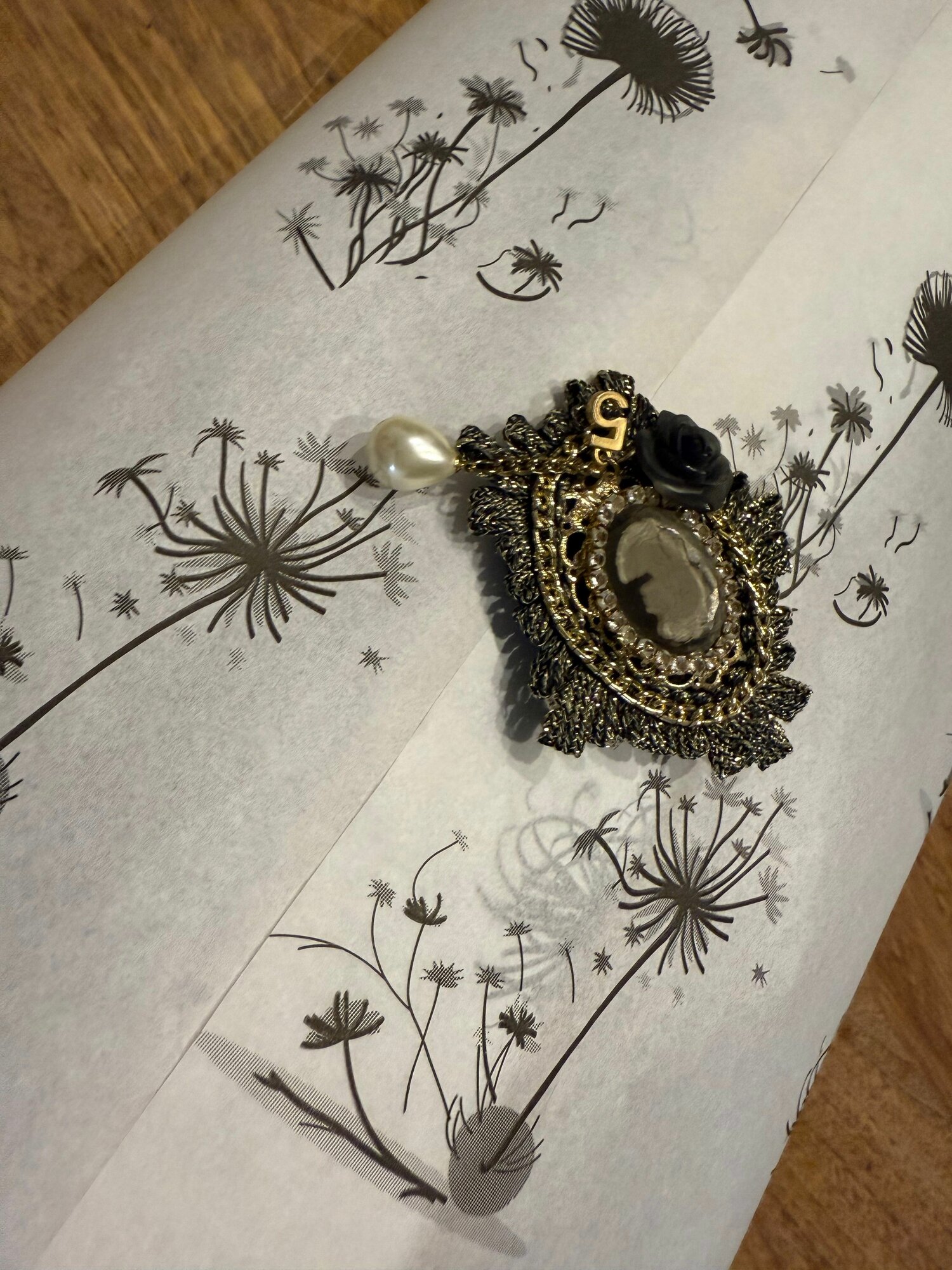 Бумага тишью в рулоне принт "одуванчики"