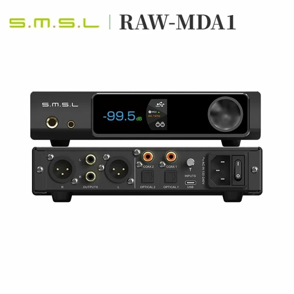SMSL RAW-MDA1 Декодер Dual ES9039Q2M поддерживает MQA LDAC Bluetooth 5.1 Hi-res USB DAC с дистанционным управлением
