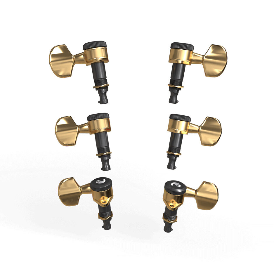 Колки для электрогитары 3+3 D'Addario PWAT-333L Auto-Trim золото, локовые