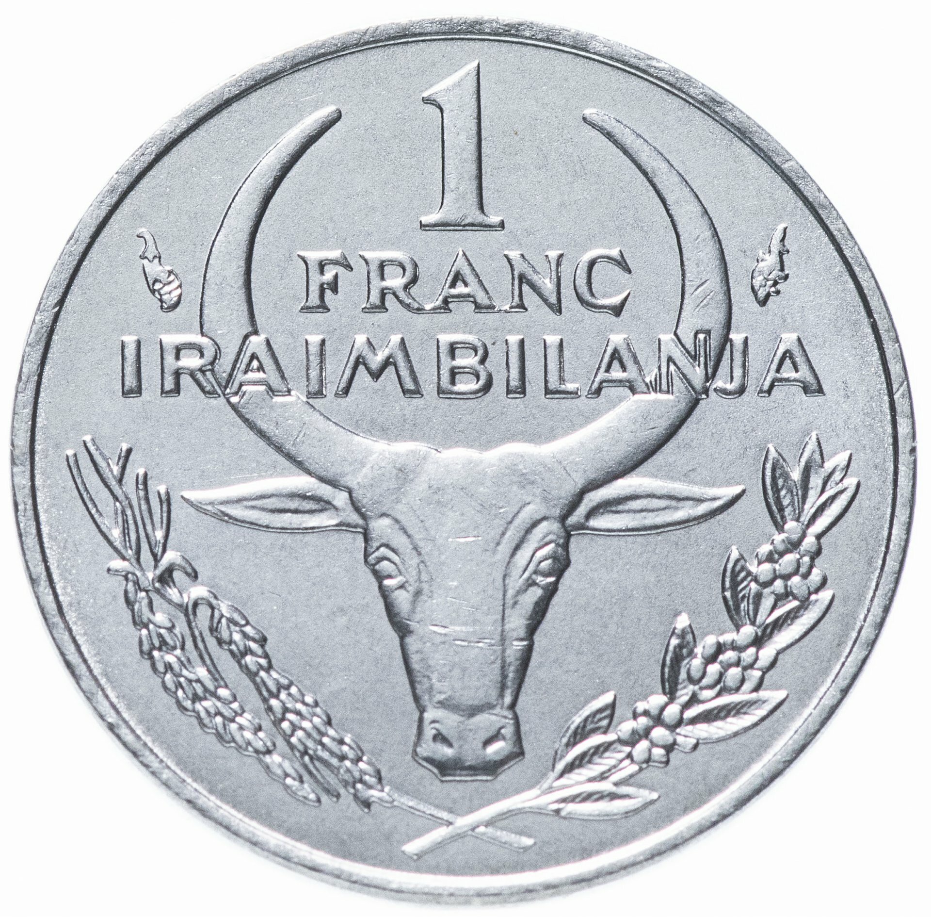 Мадагаскар 1 франк franc 1993, Сталь, в сохранности AU-UNC