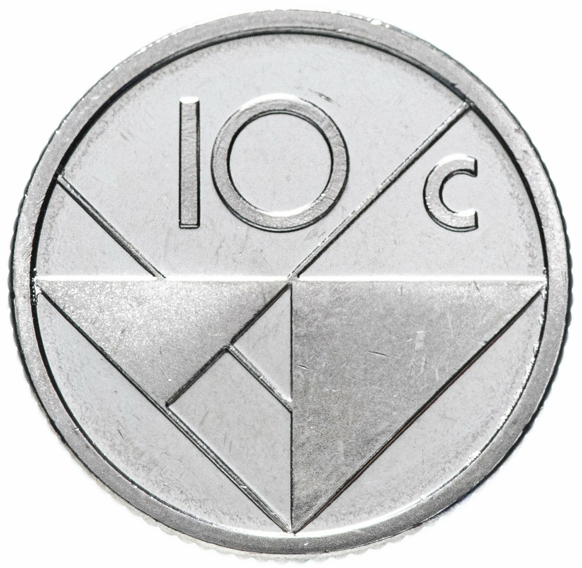 Аруба 10 центов 2018, Сталь, в сохранности UNC