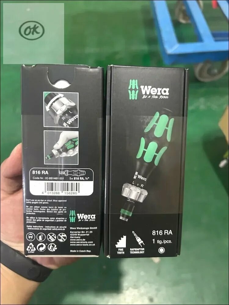 WERA 816 RA Ручка-битодержатель с трещоткой 051461 142mm