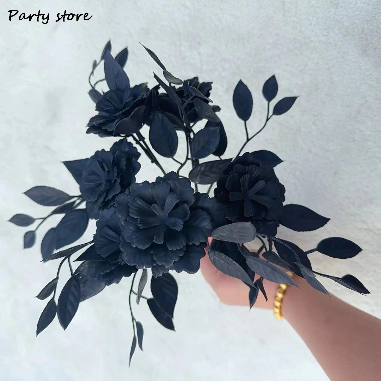 Искусственные черные шелковые цветы для дома Black A