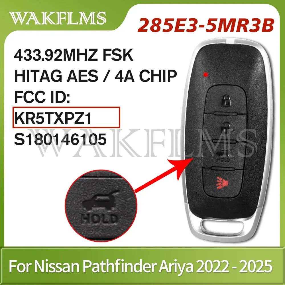 KR5TXPZ1 Для Nissan Kicks Rogue Pathfinder Aryia 2022-2025 Смарт-ключ 4A 433 МГц S180146105