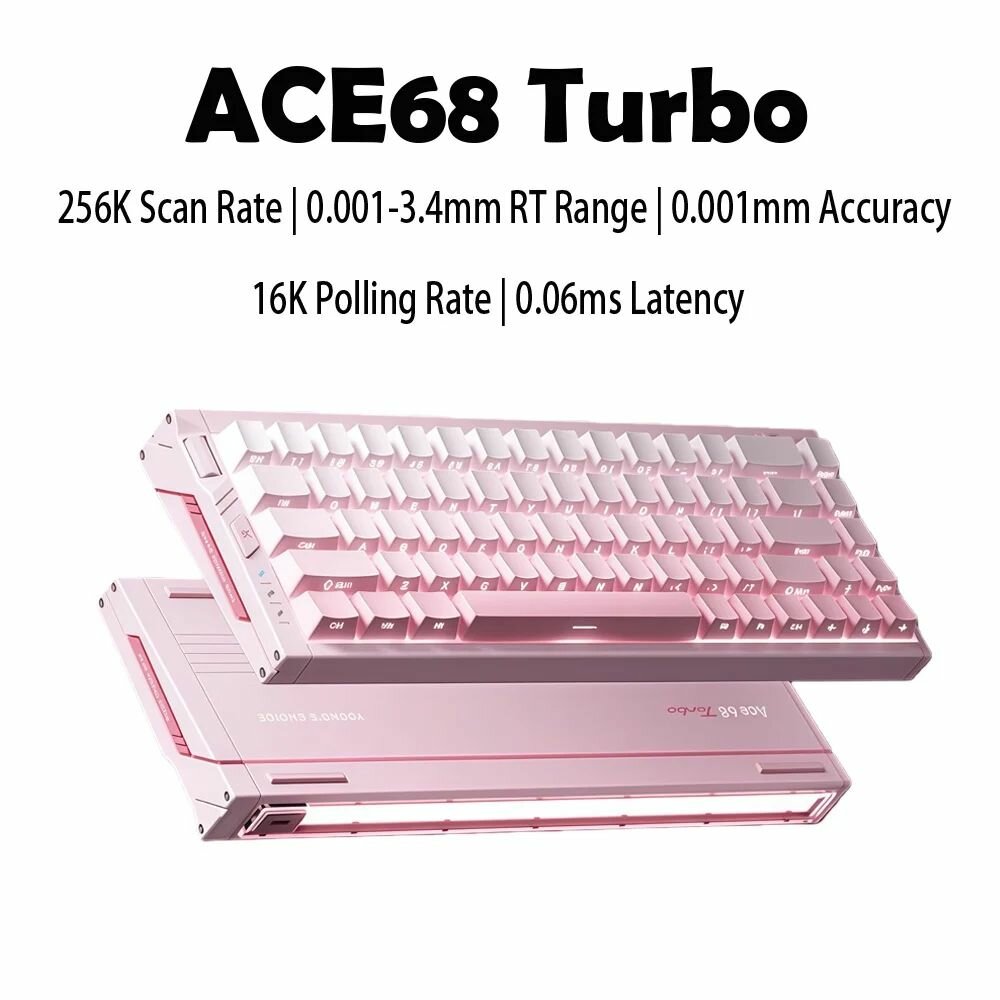 MCHOSE ACE68 Turbo Механическая игровая клавиатура 0,001 мм с быстрым запуском, частота опроса RGB 16K, низкая задержка, высокая точность
