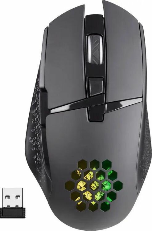 Мышь беспроводная игровая DEFENDER Glory GM-514 (Слава) черный, LED,7D,400 мАч,3200dpi