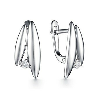 Серьги, серебро, 925 проба, фианит