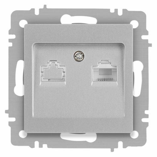 Розетка компьютерная 1-м СП Accent 6-303-03 RJ45 IP20 алюм. Intro Б0063630