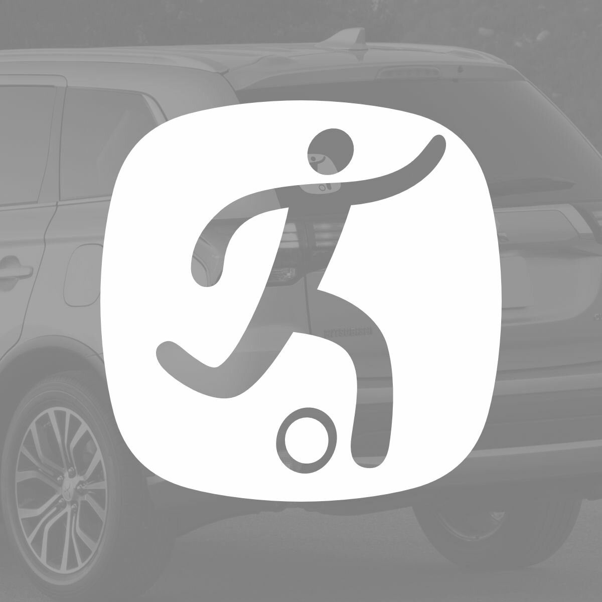 Наклейка на авто Simplecreative Футбол, белый