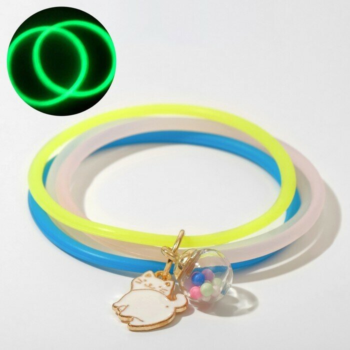 Набор браслетов, пластик, металл, эмаль