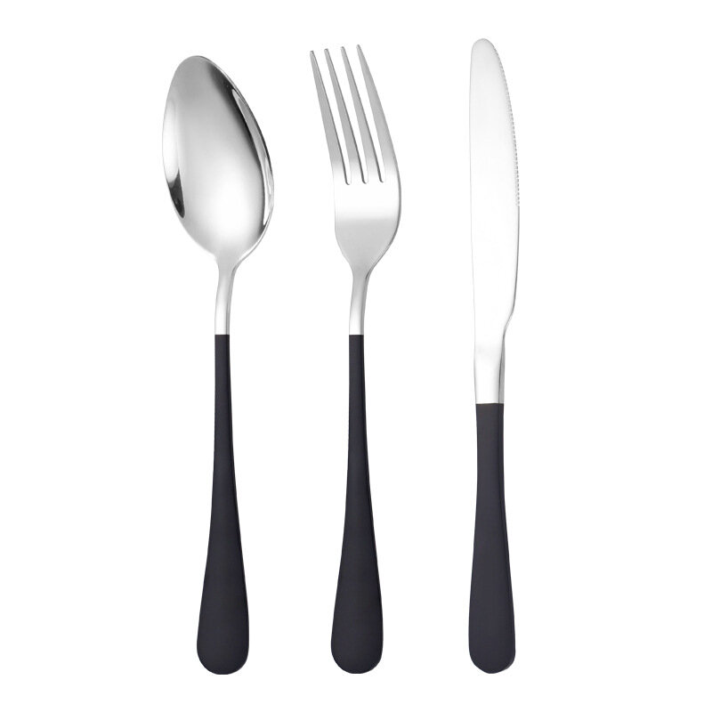 Утолщенный нож и вилка для стейка Бытовая посуда из нержавеющей стали Популярные в Интернете ножи, вилки и ложки Набор