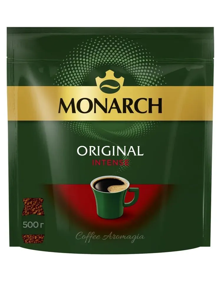 Кофе растворимый Monarch Original Intense, 500 г пакет (Монарх)