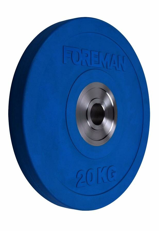 FOREMAN Диск олимпийский бампированный обрезиненный FOREMAN BUMPER Plate, 20 кг