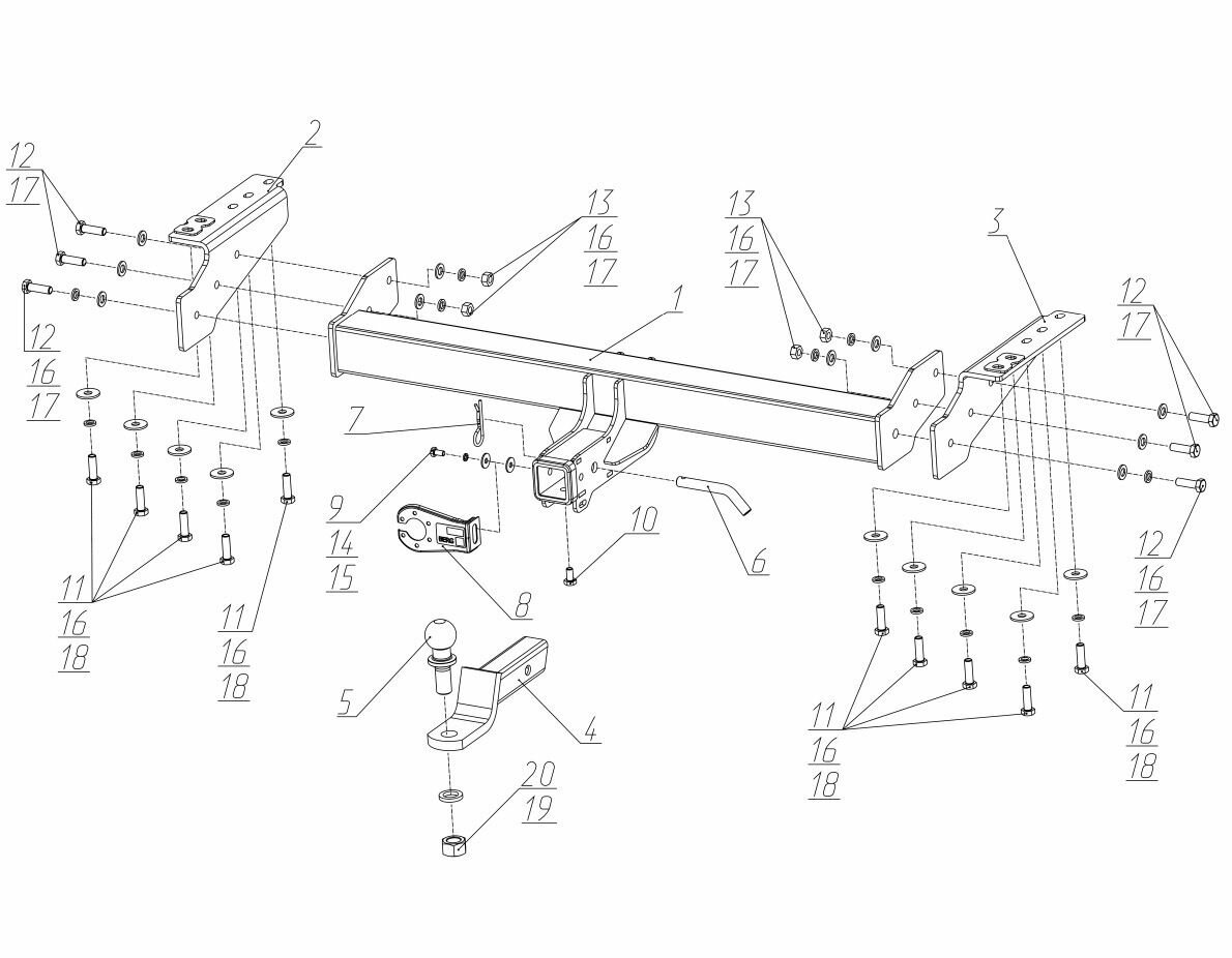 Фаркоп с электр. Smart, Foton Tunland 2023-н. в, шар E, 2800/100 кг, F.3611.002, Berg (паспорт, сертификат)