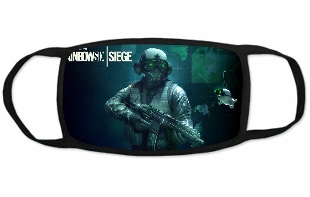 Маска на лицо Tom Clancy’s Rainbow Six, Том Клэнси’с Реинбоу Сикс №2, Взрослая - 20 на 12,5 см