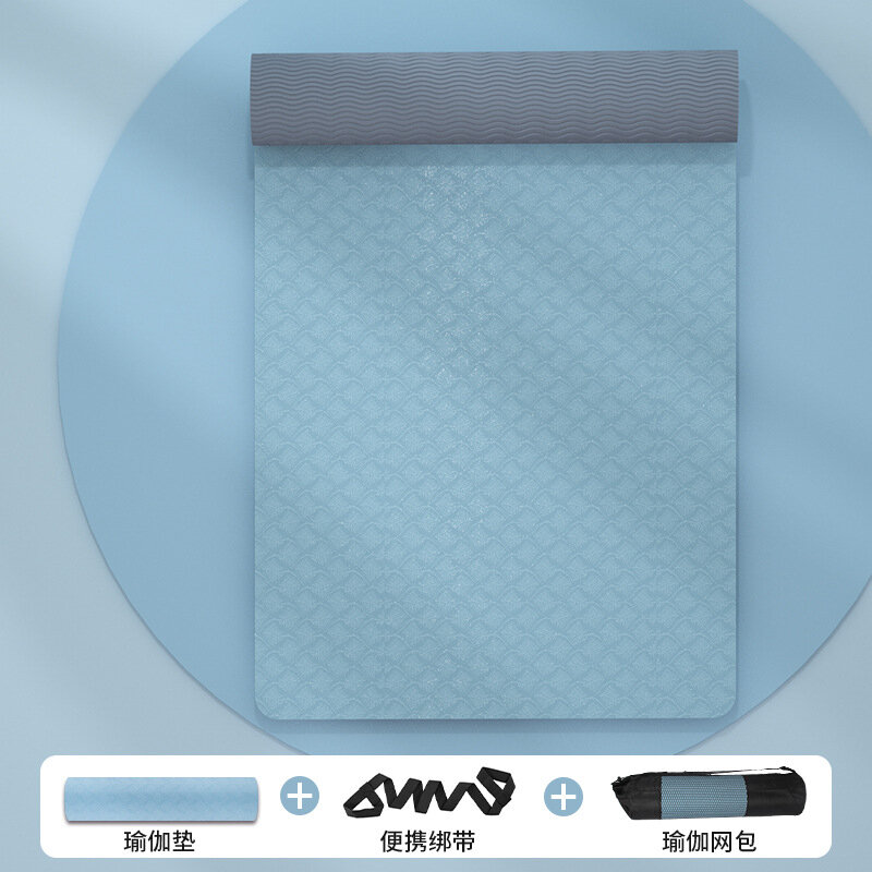 ⭐Сверхбольшой двойной йога-мат, утолщенный, расширенный, удлиненный, нескользящий мат, напольный мат для детей, домашняя танцевальная практика, TPE мат⭐