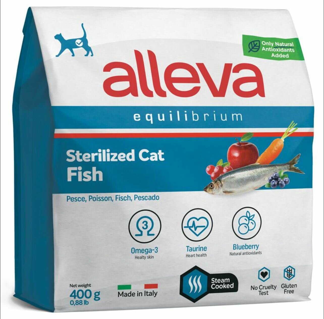 Alleva Equilibrium Sterilized Fish сухой корм для стерилизованных кошек с рыбой - 400 г