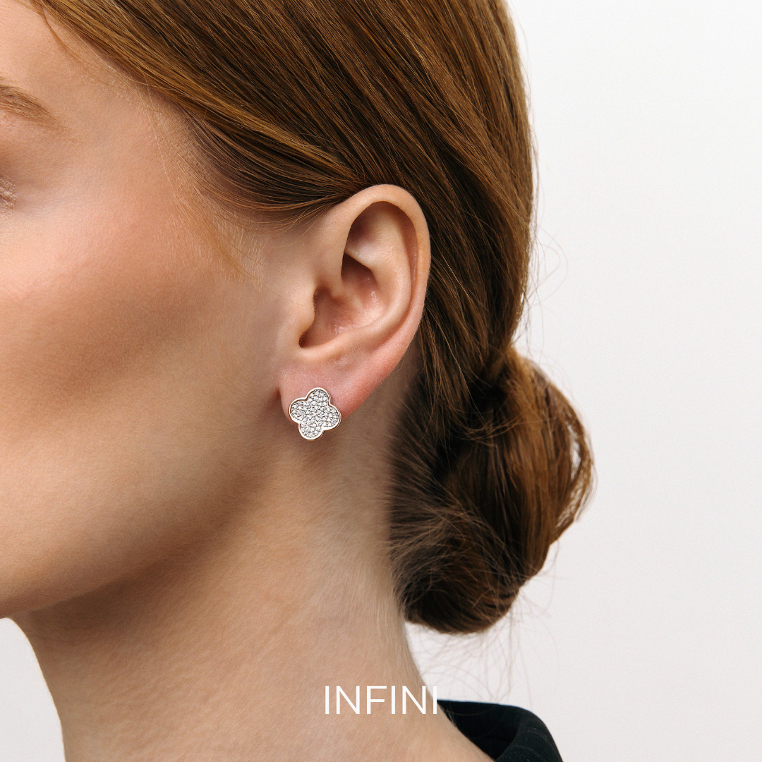 Серьги, красное золото, 585 проба, родирование, фианит