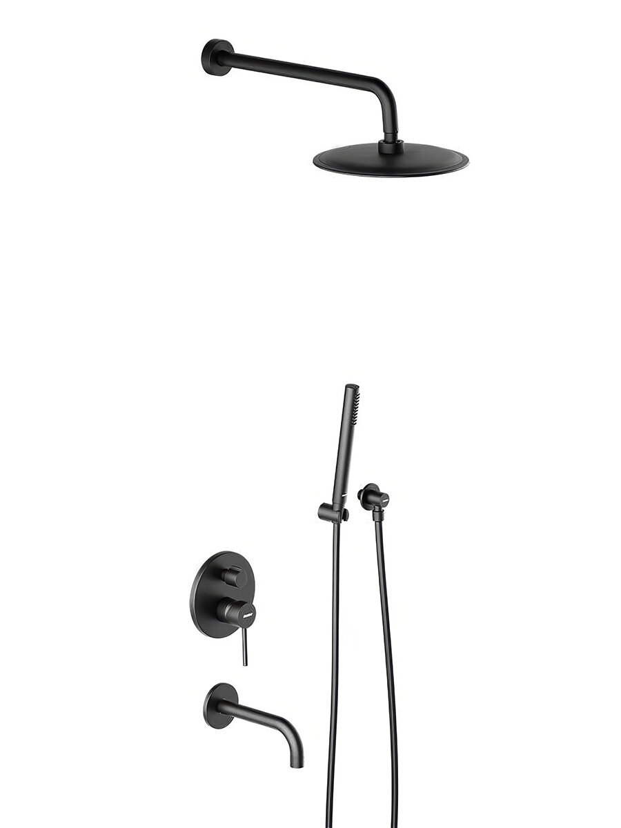 Душевая система DAMIXA Scandinavian Pure (верхний/ручной душ, смес, излив), черный мат. 936510300