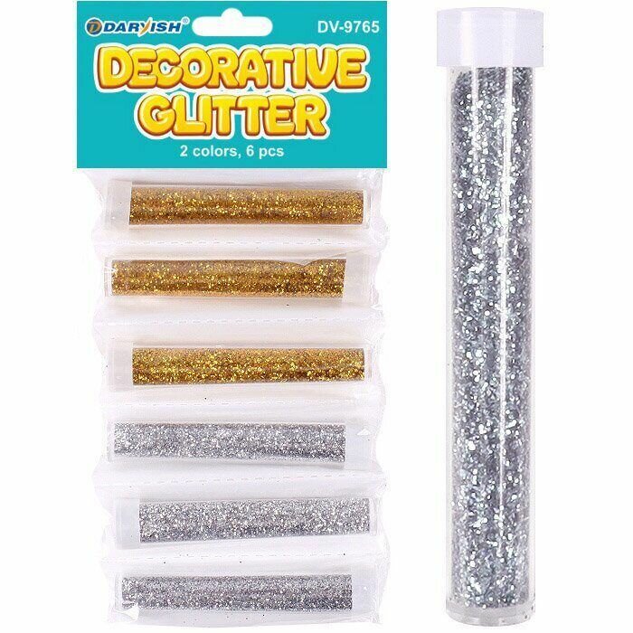 Блестки 2 цвета, 6штук "Золото, Серебро" блистер