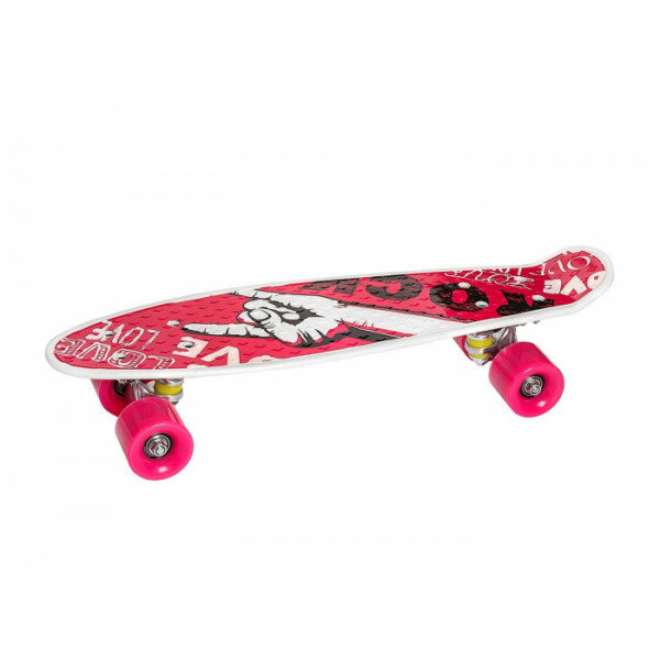 Скейтборд пластиковый с принтом, широкие колеса PU без света, стойка: алюминиевая, 56*15 см. IT106582