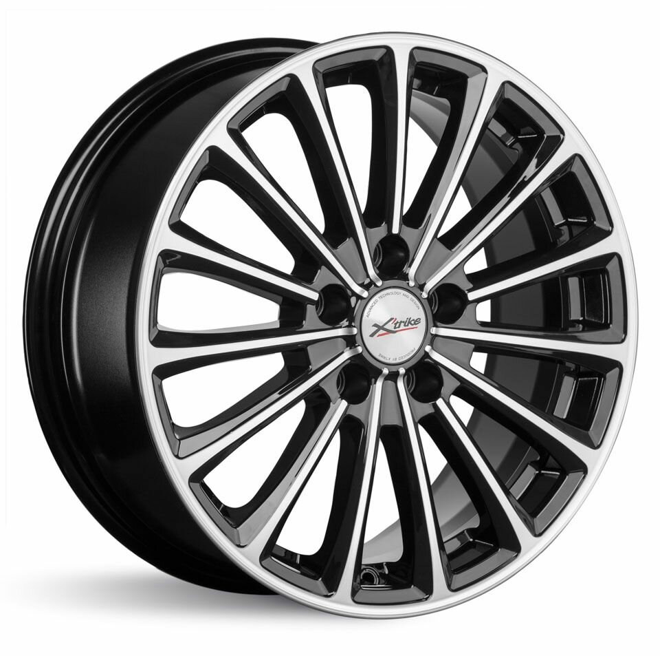 Литой колесный диск Xtrike X-136 7R17 5*100 ET38 d57,1 Алмаз черный BK/FP