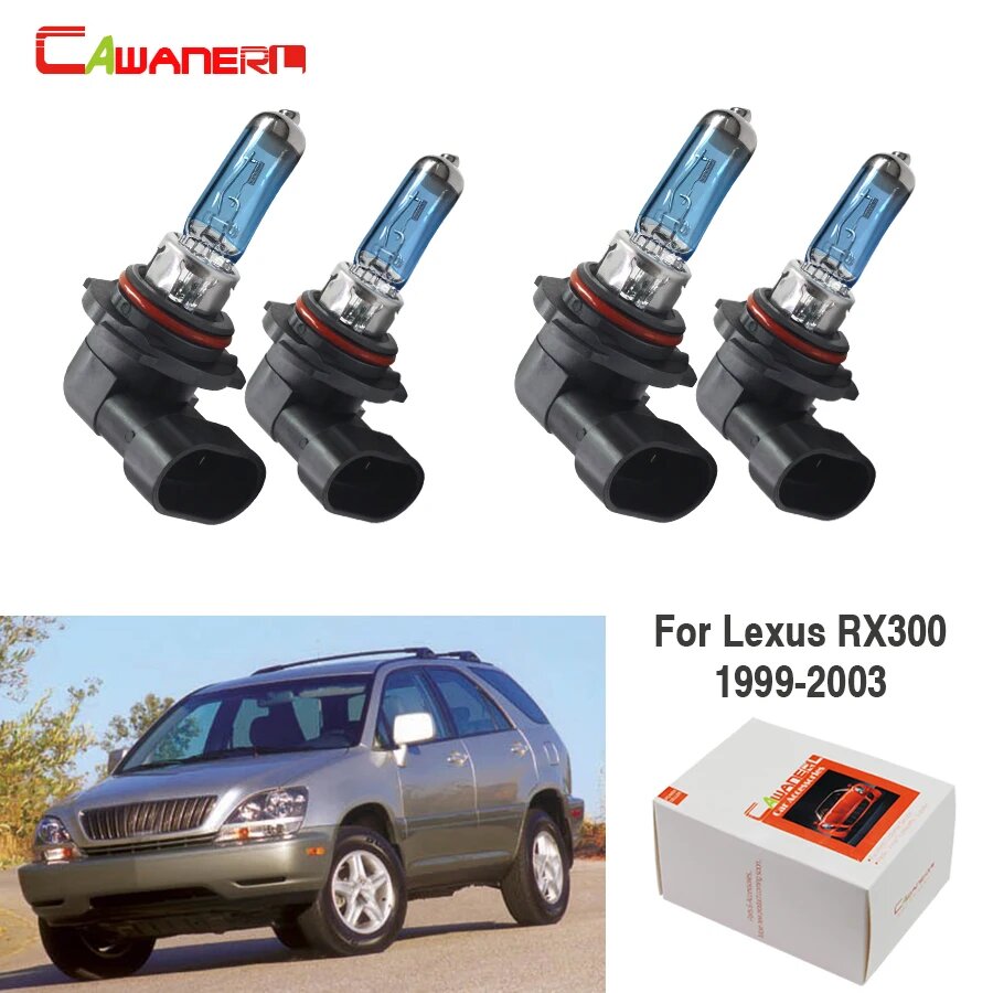 Cawanerl 2 пары 100 Вт автомобильные галогенные фары дальнего и ближнего света 4300K 12 В аксессуары для Lexus RX300 4-дверные 3,0 л 1999-2003