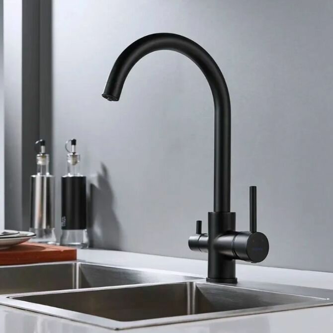 Fomira-смеситель для кухни, кран для кухни, кран для ванной в раковину Высокий смеситель для кухни с фильтром для воды черный