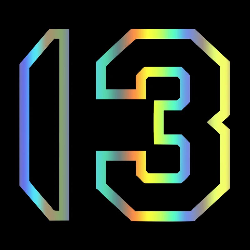 40104# наклейки на авто Число 13 водонепроницаемые наклейки на машину наклейка для авто автонаклейка стикер этикеты винила наклейки стайлинга автомобилей украшения на бампере автомобиля заднее стекло 40104 Laser, 9x10cm