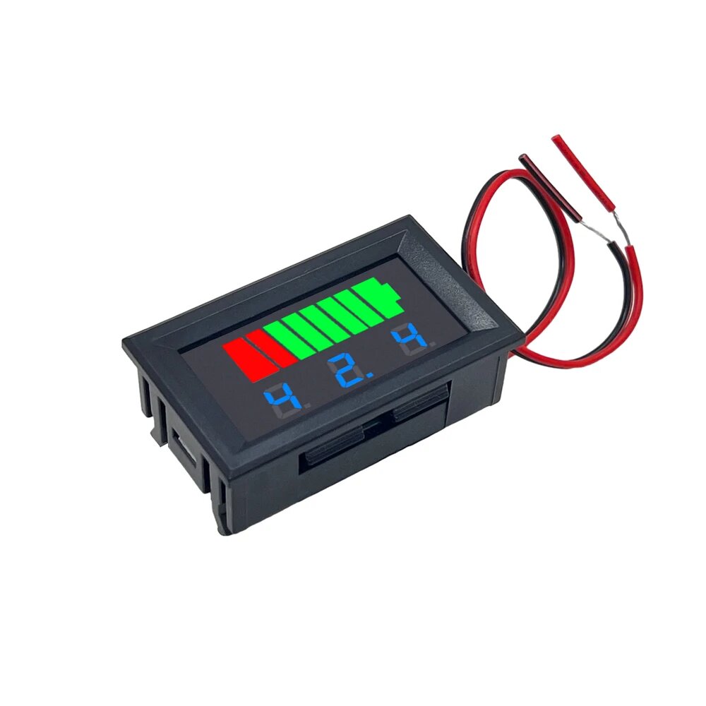 Индикатор уровня заряда аккумулятора 12-60V, синий
